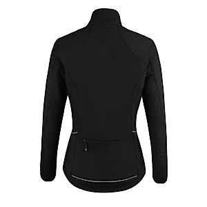 BALEAF Women's Cycling Jacket Windproof Thermal Winter Running Cold Weather Gear Waterproof Softshell Warm Black Size L