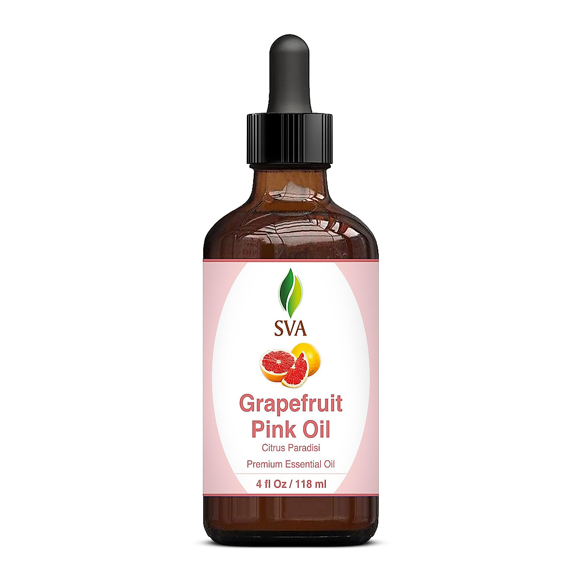 SVA Grapefruit Essential Oil Pink – 4 Fl Oz – 100% Natural Grapefruit Oil - for Diffuser, Hair Care, Face, Skin Care, Aromatherapy, Scalp and Body Massage, Soap and Candle Making - with Dropper