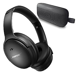 Bose QuietComfort 45 Wireless Noise Canceling Headphones (Black) SoundLink Flex Bluetooth Portable Speaker (Black)