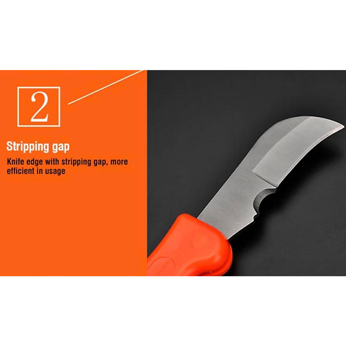 Edward Tools Electrician Curved Blade Knife - Lockback Folding Design Utility Knife - Stainless Steel Knife For Cable Stripping, Cutting Insulation, Cable Ties, Tape, Pulls Cuts, Splicing - Ergo Grip