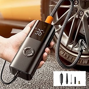 LISEN Tire Inflator Portable Air Compressor for Car Tires 12V Ultra Small Air Pump for Car Tires 38L/min Super Fast Inflate 150 PSI LED Light Digital Portable Tire Inflator for Car Bike Motor Ball
