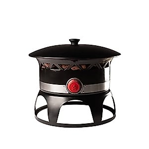 Camp Chef Redwood Fire Pit - Portable & Propane Campfire Fire Pit with Lava Rock - Comes with Lid for Camping Gear - 18"