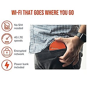 SIMO Solis Lite 4G LTE WiFi Mobile Hotspot, Local & International Coverage Router, Multi-Carrier Access, No Contract or SIM Card Required, 10 Connected Devices