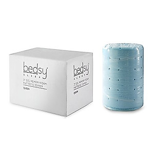 Bedsy Sleep Mattress Topper Gel Memory Foam, Queen, Blue