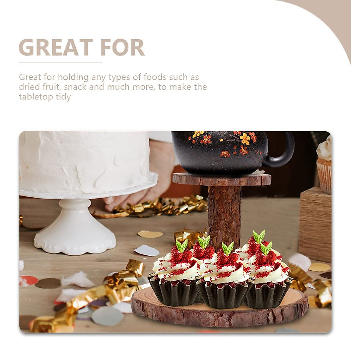 NOLITOY Tiered Tray Tiered Tray Tiered Tray Wooden Cupcake Holder 2 Tiered Cake Stand Rustic Cake Holder Stand Wedding Cupcake Stand Holder for Weddings Wedding Decor Wedding Decor Wedding Decor