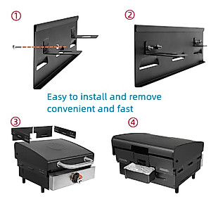 ClimbFun Wind Guard for Blackstone Griddle 17 Inch, Wind Screen, Flat Top Grill Accessories, Compatible with Rear Grease Cup, Hood and Side Shelf, Blackstone Griddle Accessories