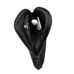 Bobrand Neoprene Cell Phone Pouch Soft Elastic Shockproof Bag with Lanyard for iPhone 13 Mini 12 SE 2020 Samsung Galaxy S10e A40 Google Pixel 5 4a 3 Alcatel 1 1B (Black) (CELLEA122-5.4'')