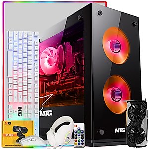 MTG Aurora 4T Gaming Tower PC- Intel Core i7 4th Gen, RTX 2060S GDDR6 8GB 256bits Graphic, 16GB Ram, 256GB nvme, 2TB HDD, MTG 4 in 1 Gaming Kit, Webcam, Win 10 Home
