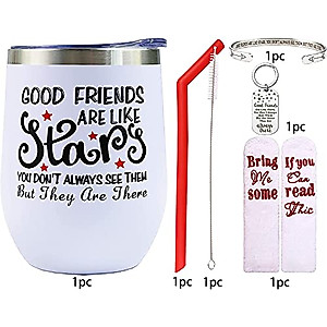 Birthday Gifts for Friends,Birthday Gifts for Friends Female,Christmas Gifts,Good Friends are Like Stars Gifts,Gifts for Female Friends,Best Friend Tumbler,Friendship Mug,Birthday Present for Friends
