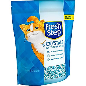 Fresh Step Crystals Cat Litter, Ultra Lightweight and Absorbing, 16 lbs total, (2 Pack of 8lb Bags)