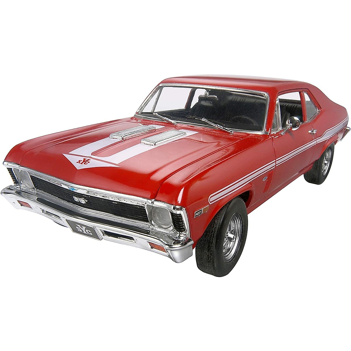 Revell 85-4423 '69 Chevy Nova Yenko Model Car Kit 1:25 Scale 111-Piece Skill Level 5 Plastic Model Building Kit, Red