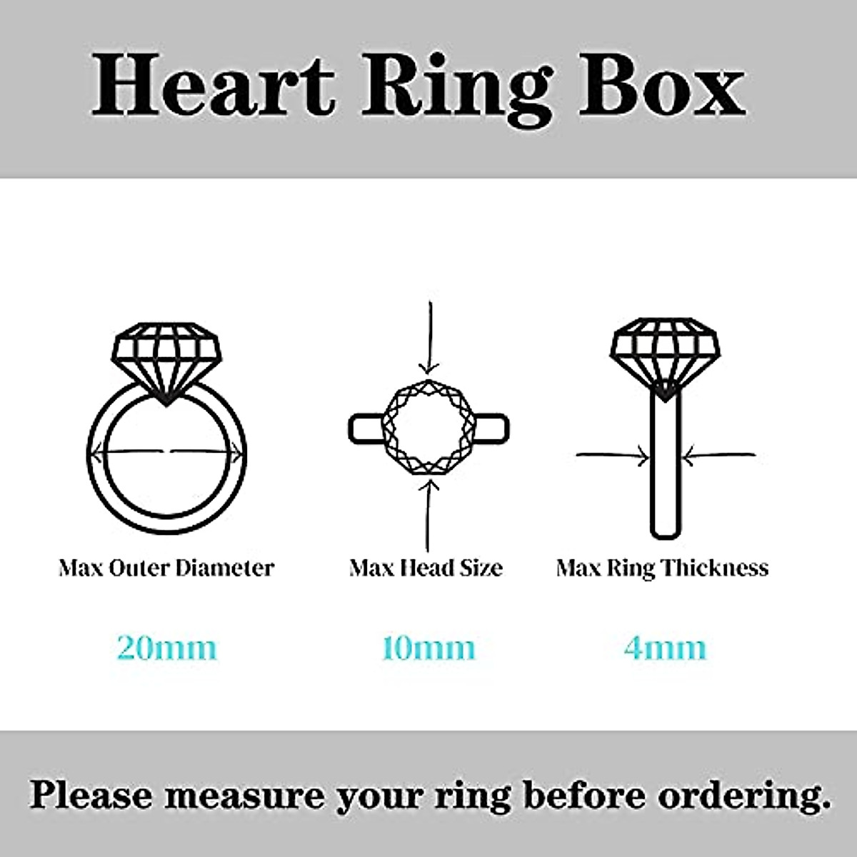 SINMAR Wooden Ring Box for Wedding Ceremony, Small Heart Shaped Proposal Engagement Ring Boxes for Wedding Wedding Ring Boxes for Ceremony(black walnut)