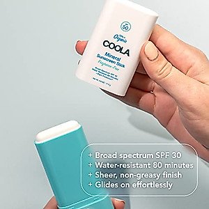 COOLA Organic Mineral Sunscreen SPF 50 Sunblock Stick, Dermatologist Tested Skin Care For Daily Protection, Vegan And Gluten Free, 0.6 Oz