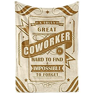 InnoBeta Coworker Employee Colleague Appreciation Gifts Flannel Fleece Blankets Throws, A Truly Great Coworker, Leaving Farewell New Job Presents for Men/Women/Boss (50"x 65") - Yellow