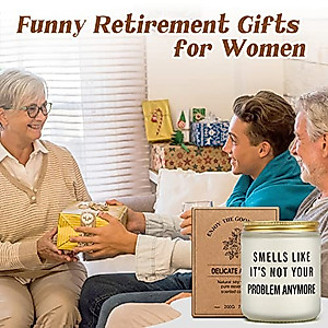 Retirement Gifts for Women Men, Funny Retiring Farewell Gifts for Coworkers Boss, Retired Gift for Friend Nurse Teacher Dad Mom, Leaving Job Divorce Breakup Going Away Present, Lavender Scented Candle