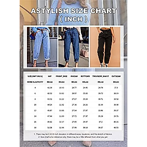 Astylish Women White Jeans High Waist Casual Loose Boyfriend Cropped Mom Denim Pants White Size 12