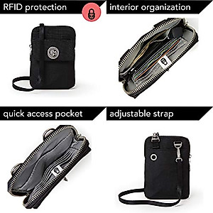 Baggallini womens Lima Rfid Mini Bag Convertible Cross Body, Black, One Size US