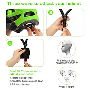 Adult Cycling Bike Helmet with Adjustable Strap Ultralight Stable Road/Mountain Bike Cycle Helmets for Mens Womens