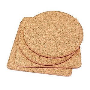 Cork Trivet, High Density Fine Particle Thick Cork Trivets for Hot Dishes, 8 Inch Heat Resistant Cork Coaster, Cork Placemats Cork Hot Pads for Hot Pots and Pans, 4 Pcs