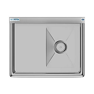 KoolMore 1 Compartment Stainless Steel Commercial Kitchen Prep & Utility Sink with Drainboard - Bowl Size 10" x 14" x 10", Silver, SA101410-12L3