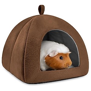 Tierecare Guinea Pig Hideout Washable Small Animal Bed Cozy House Hideaway Hide Hut for Dwarf Rabbit Chinchilla Hedgehog Ferret Cage Accessories