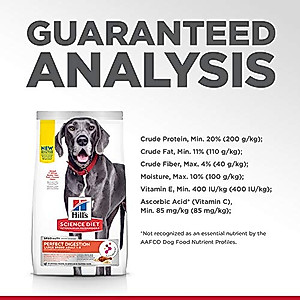 Hill's Science Diet Adult, Large Breed Dog Dry Food Perfect Digestion Chicken 22 lb Bag