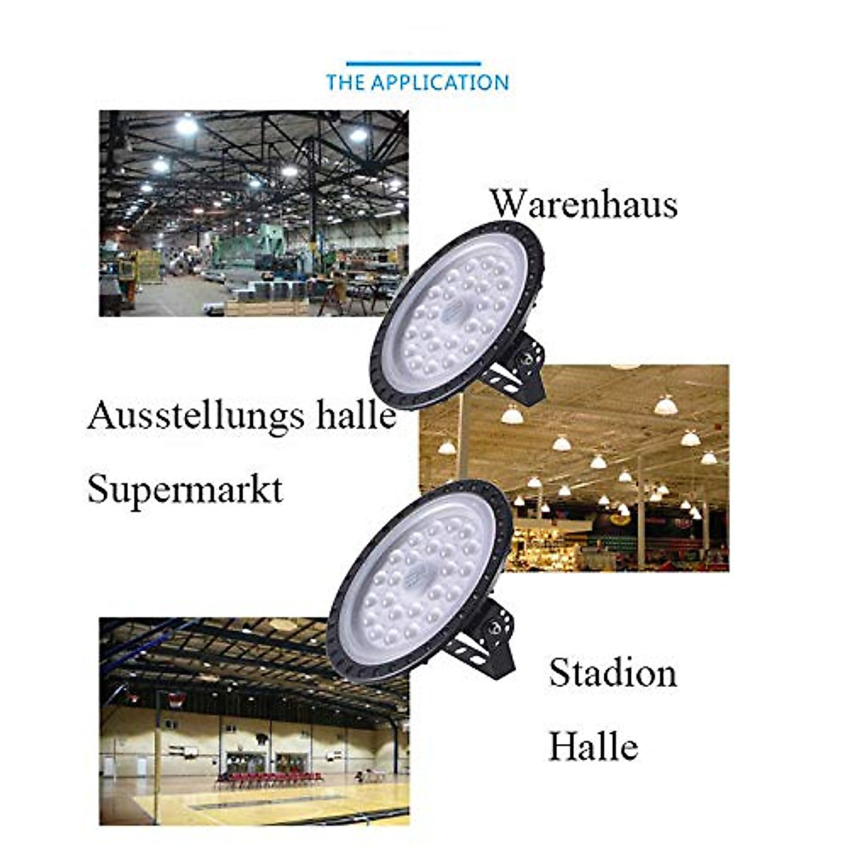 UFO LED High Bay Light, 6000-6500K, IP54, Waterproof Dust Proof, Warehouse LED Lights High Bay Lighting for Garage, Factory, Gymnasium, Basement, Parking（Newest Design ）… (200W) (5 pcs)