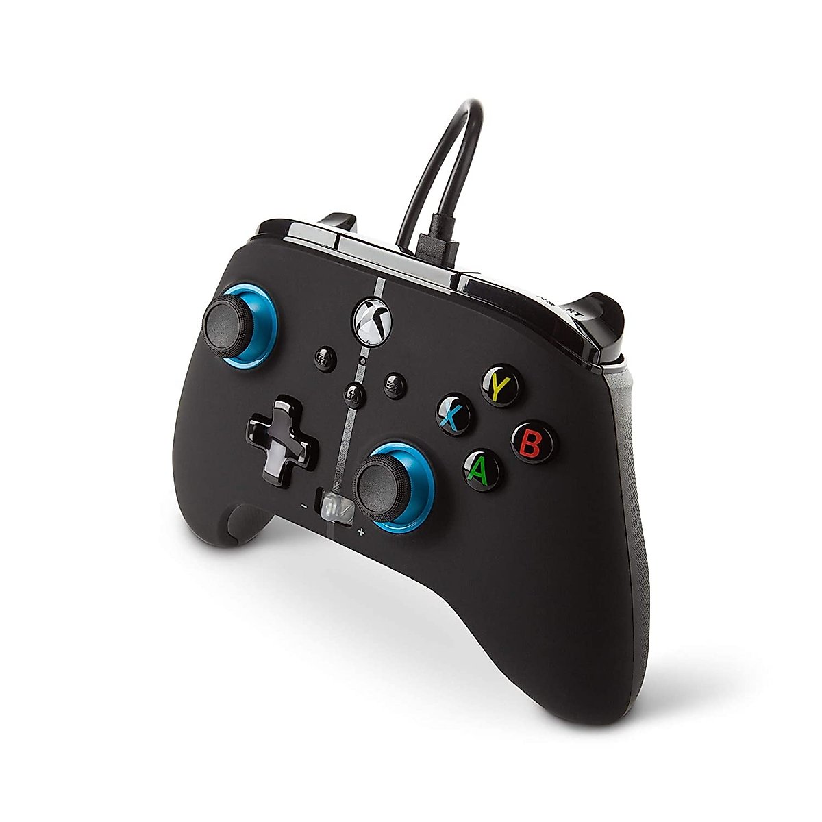 PowerA Enhanced Wired Controller for Xbox Series X|S - Blue Hint, gamepad, wired video game controller, gaming controller, Xbox Series X|S, Officially Licensed for Xbox