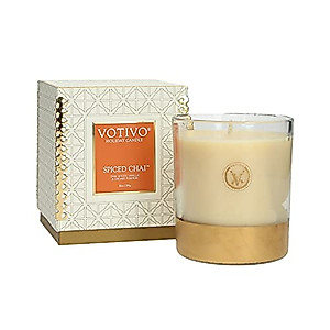 Votivo Spiced Chai 10 oz Holiday Candle | Soy Wax Blend | Fall Candle | Pumpkin Candle | Candle Gifts | Fall Home Decor | Long Burning & Highly Scented
