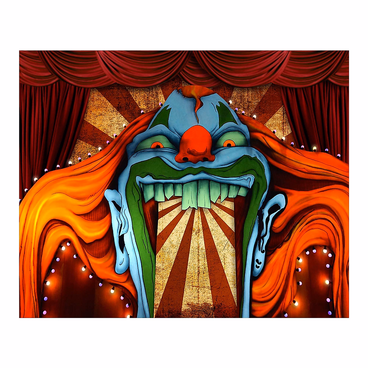 Funnytree 10x8ft Durable Fabric Horror Circus Theme Halloween Photography Backdrop No Wrinkles Giant Evil Clown Hallomas Birthday Party Background Scary Grove Vampire Decor Banner Photobooth Studio