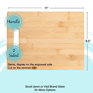 STEM Gift Periodic Table Engraved Bamboo Wood Cutting Board with Handle and Funny Quote Gradudation Gift for Teacher Scientist Chemist Professor Student Graduate 8.5 x 11"