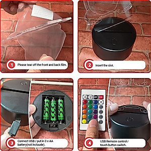 LOUHH Stitch Light, Stitch Gifts-3D LED Intelligent Remote Control Stitch Lamp 16 Color Light for Christmas Children's Room Decoration