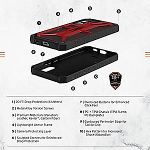 URBAN ARMOR GEAR UAG Designed for Samsung Galaxy S22 Plus Case Red Crimson Rugged Lightweight Slim Shockproof Premium Monarch Protective Cover, [6.6 inch Screen]