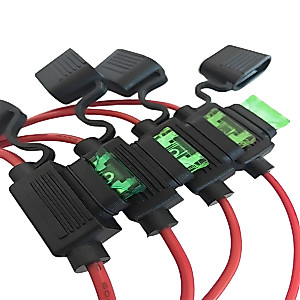 5PCS Inline Fuse Holder, 10/12/14 AWG Gauge Copper Wire, Waterproof ATC/ATO Blade Fuse, Automotive Accessories Universal for Car, Truck, ATV, Boat, Motorbike, Marine (12AWG)