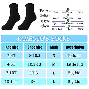 JAMEGIO 18 Pairs Toddler Boys Girls Short Socks Breathable Cotton Kids Socks(2-4 Years)