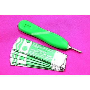 1 PCS Scalpel Handle # 3 +100 Scalpel Blades #15 Suitable for Dermaplaning, Crafts -CYNAMED
