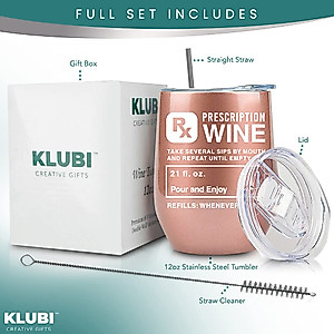 KLUBI Nurse Gifts for Women - Tumbler for Wine/Coffee 12oz - Funny Gift Idea for Medical, Nurse Practitioner, Pharmacy, Women, School, Pharmacist, RX, Assistant, Glass, Graduate, Bulk,