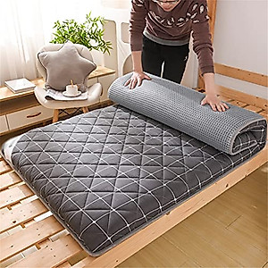 ZPZFDC Plaid Fold Single Double Tatami Soft Mattress Adults Bedroom Thicken 6cm Topper Floor Mats Student Dormitory Mattress (Color : D, Size : 90 x 200cm 2.3kg)