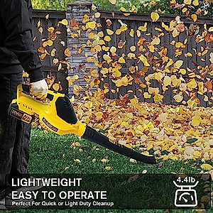 Jujubean Electric Leaf Blower Cordless, Battery Leaf Blower with Battery and Charger, 5.0Ah Battery Powered Variable-Speed Lightweight Handheld Blower for Lawn Care, Patio, Yard, Terrace