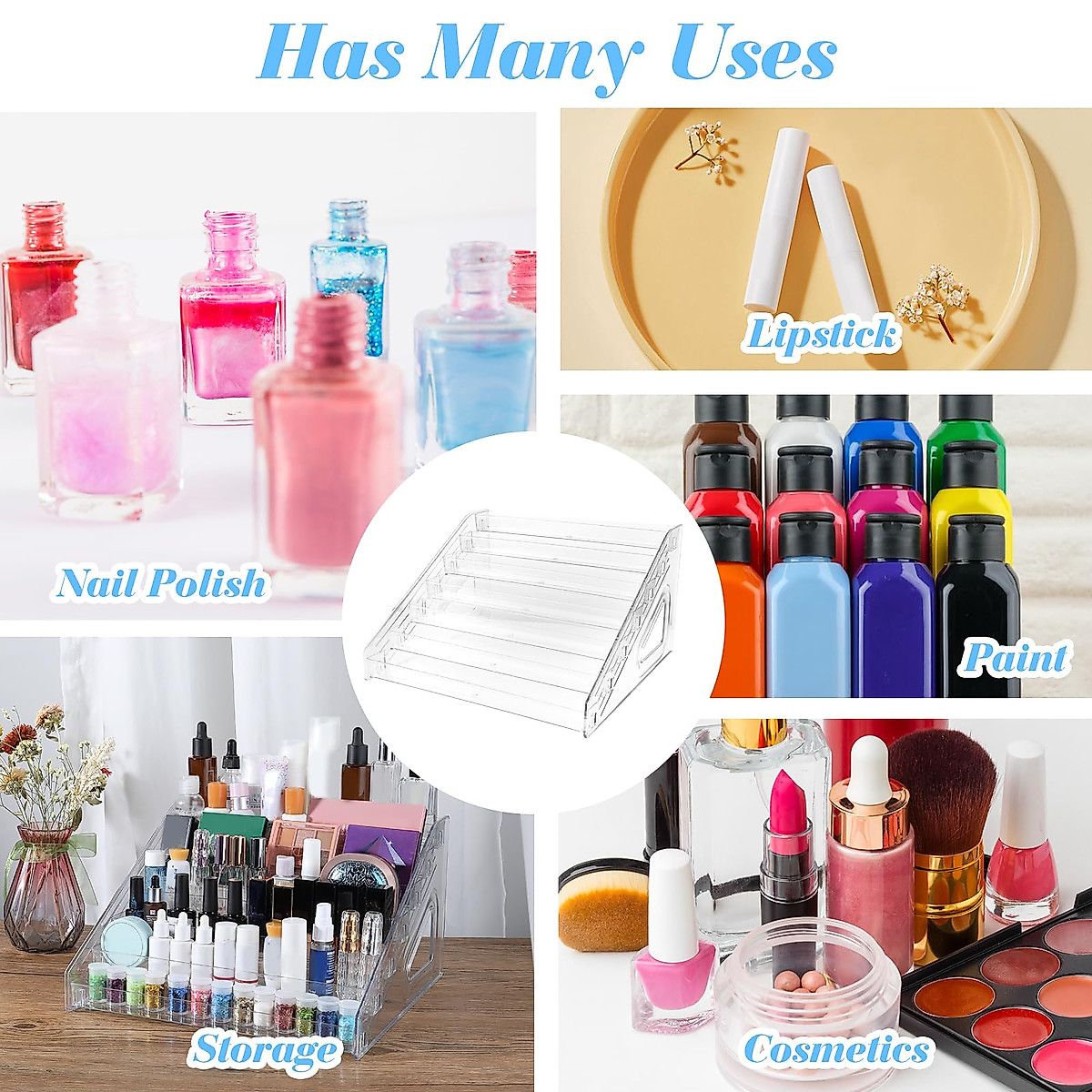 cobee 7 Tiers Acrylic Paint Organizer, Clear Paint Bottle Storage Holder Acrylic Paint Rack Stand for 2oz Bottles Craft Paint Bottle Rack