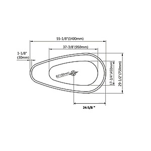 Dowell 074 55",60" & 63" Luxury Contemorary High Grade Acrylic FREE STANDING Bathtub White/Black/Red Modern New (55-1/8"x29-1/2"x22-7/8")