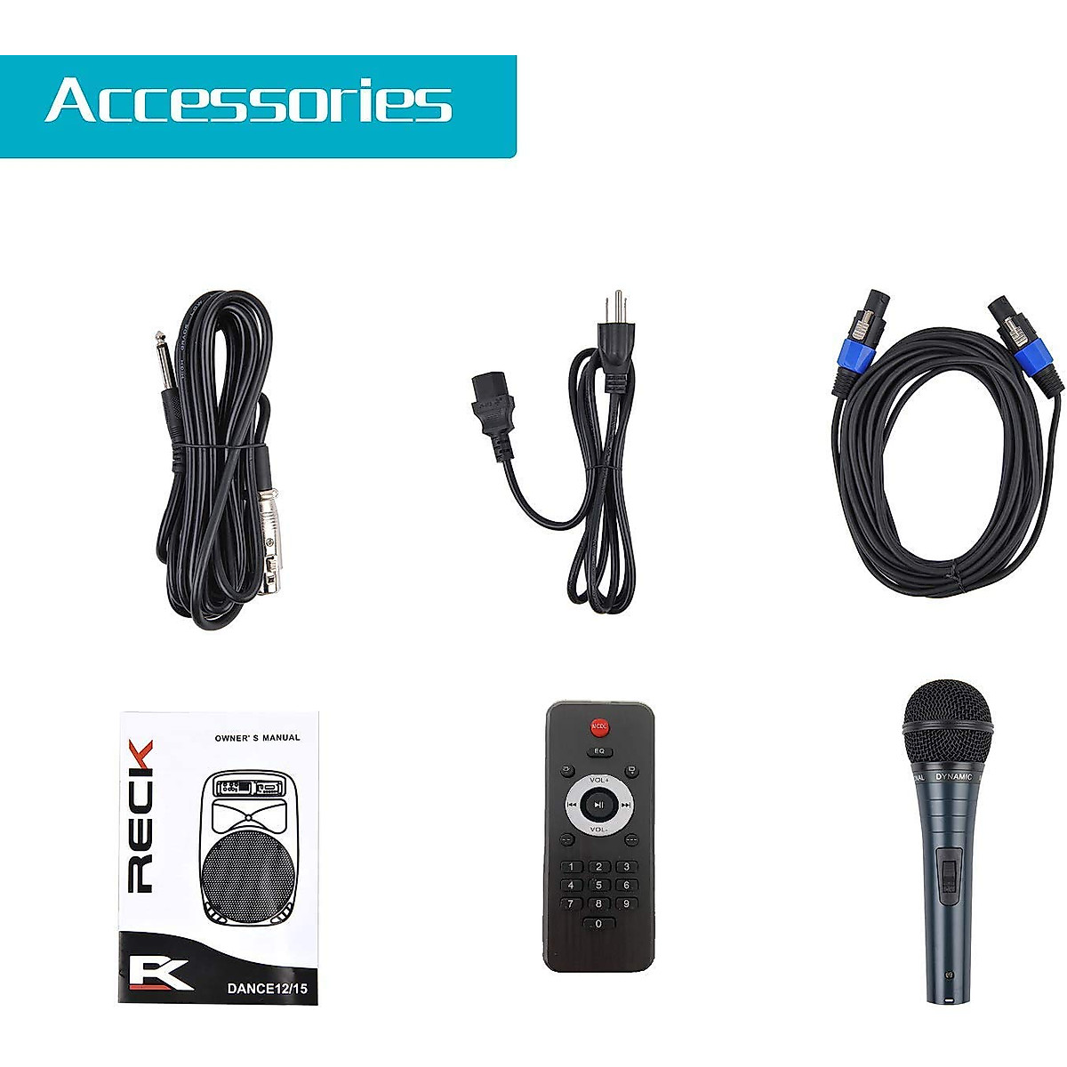 Proreck Dance 12 Portable 12-Inch 1000 Watts 2-Way Powered PA Speaker System Combo Set with Bluetooth/USB/SD Card Reader/FM Radio/Remote Control/Speaker Stand