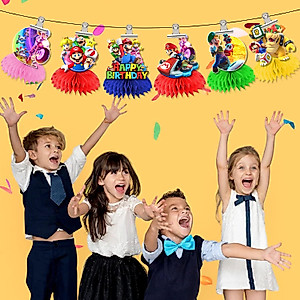 8 Pcs Super Brother Centerpieces for Birthday, Video Game Theme Centerpieces, Bros Decorations for Party, 3D Double Side Party Decorations, Party Supplies Table Decorations