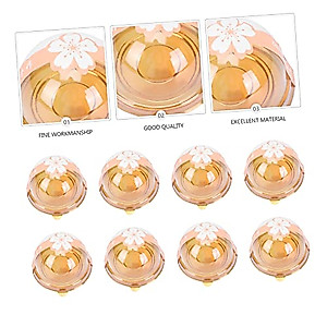 OATIPHO Chocolate Muffins 50 Sets Box Baking Box Dessert Containers Plastic Cake Stand Mini Cookies Moon Cake Package Cake Box Crafted Pastry Boxes Puff Boxes Mini Cake Dome Golden