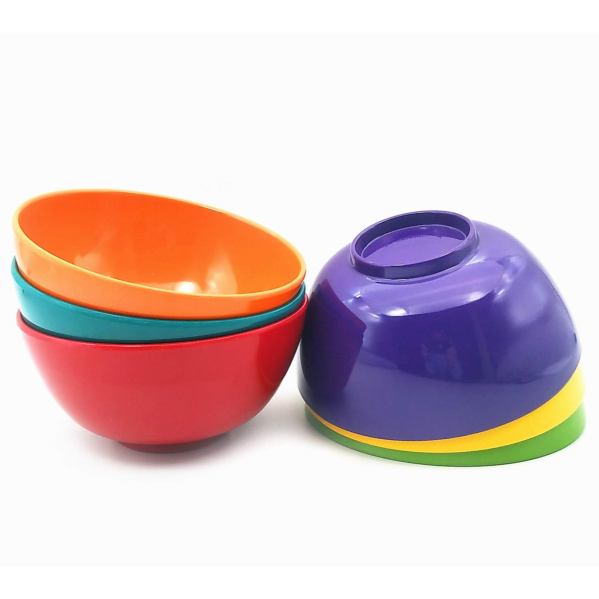 Set of 6 100% Melamine 28oz Salad Bowls Set,6 inch Round Melamine Soup Cereal Bowls,Melamine Dinnerware sets for Home Dinner Party or Picnic,Break-resistant and BPA Free,Multicolor