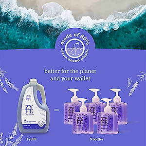 ZYFE Liquid Hand Soap Refills - Non-Toxic, Plant-Derived Vitamin Hand Soap with Essential Oils - Kitchen Hand Soap Refill & Bathroom Essentials Handsoap Hand Wash - Hush Lavender Scent, 64oz