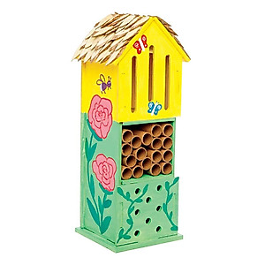Baker Ross Wooden Bug Hotel Kits - Pack of 2, Woodcraft Activities to Paint and Decorate for Kids Arts and Crafts or Garden Projects (FE508)