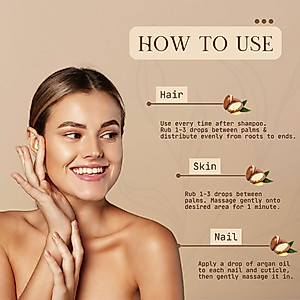 VoilaVe USDA and ECOCERT 100% Pure Organic Moroccan Argan Oil for Skin, Nails & Hair Growth, Anti-Aging Face Moisturizer, Cold Pressed, Hair Moisturizer, Rich in Vitamin E, As Seen On TV - 4 fl oz