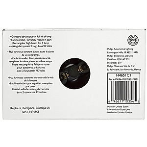 Philips H4651C1 Standard Halogen Sealed Beam headlamp, 1 Pack