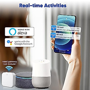 Front Door Lock Set, ADIUIVE Fingerprint Keyless Entry Door Lock with Handle, Smart Locks for Front Door, Electronic Keypad Door Lock Work with App Control Auto Lock（Keypad+Fingerprint+Key+IC+APP）